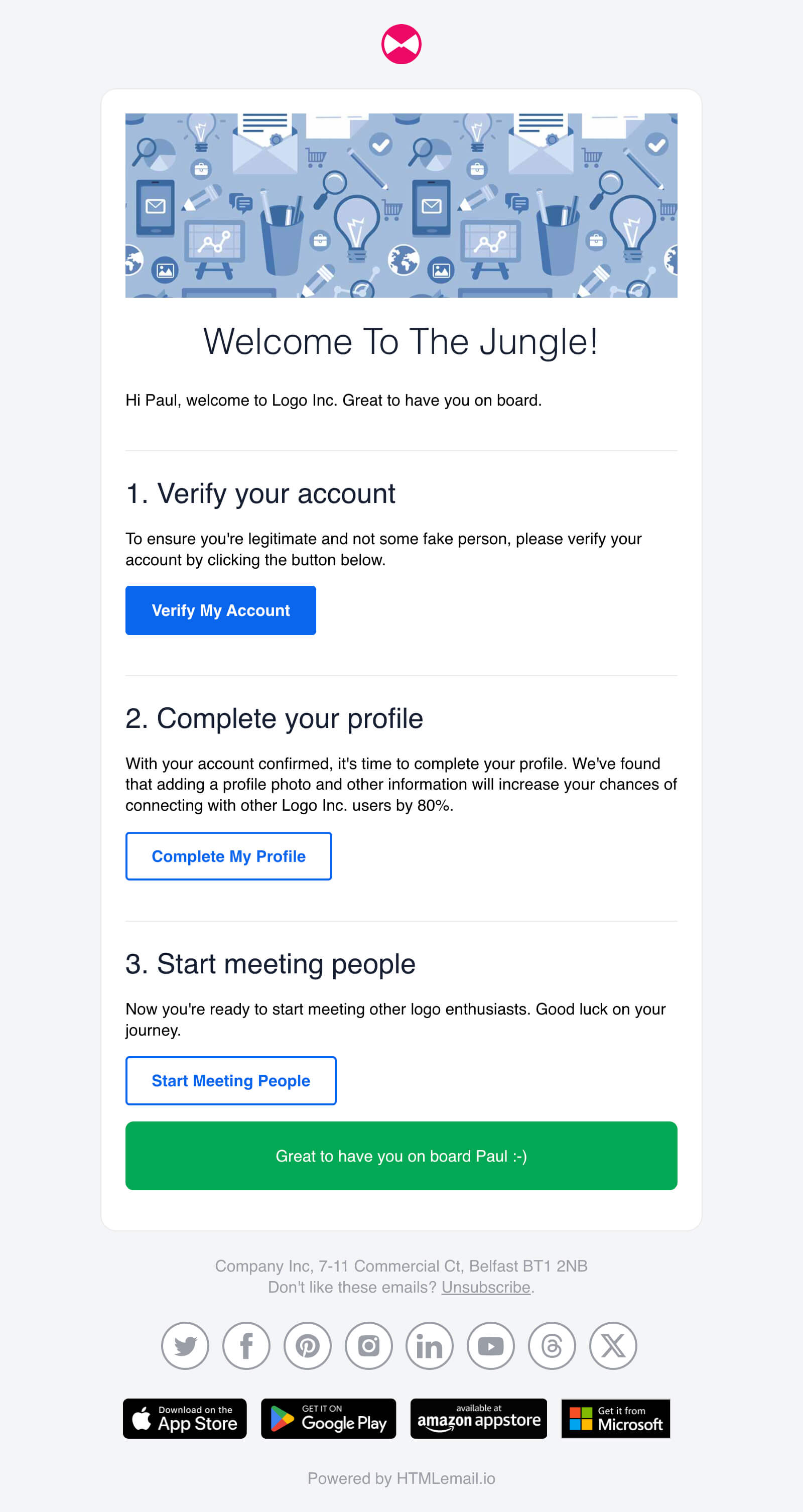 Responsive Welcome Email Template